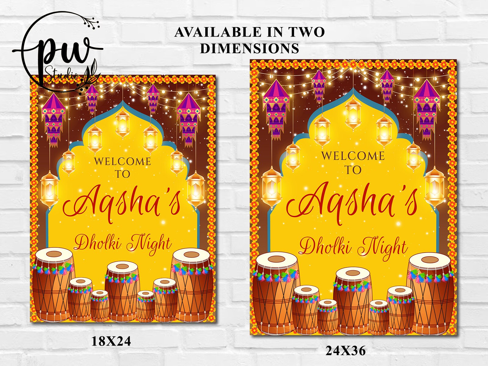Dholki Decorations & Dholki Welcome Signs, Muslim Dholki Signs as ...
