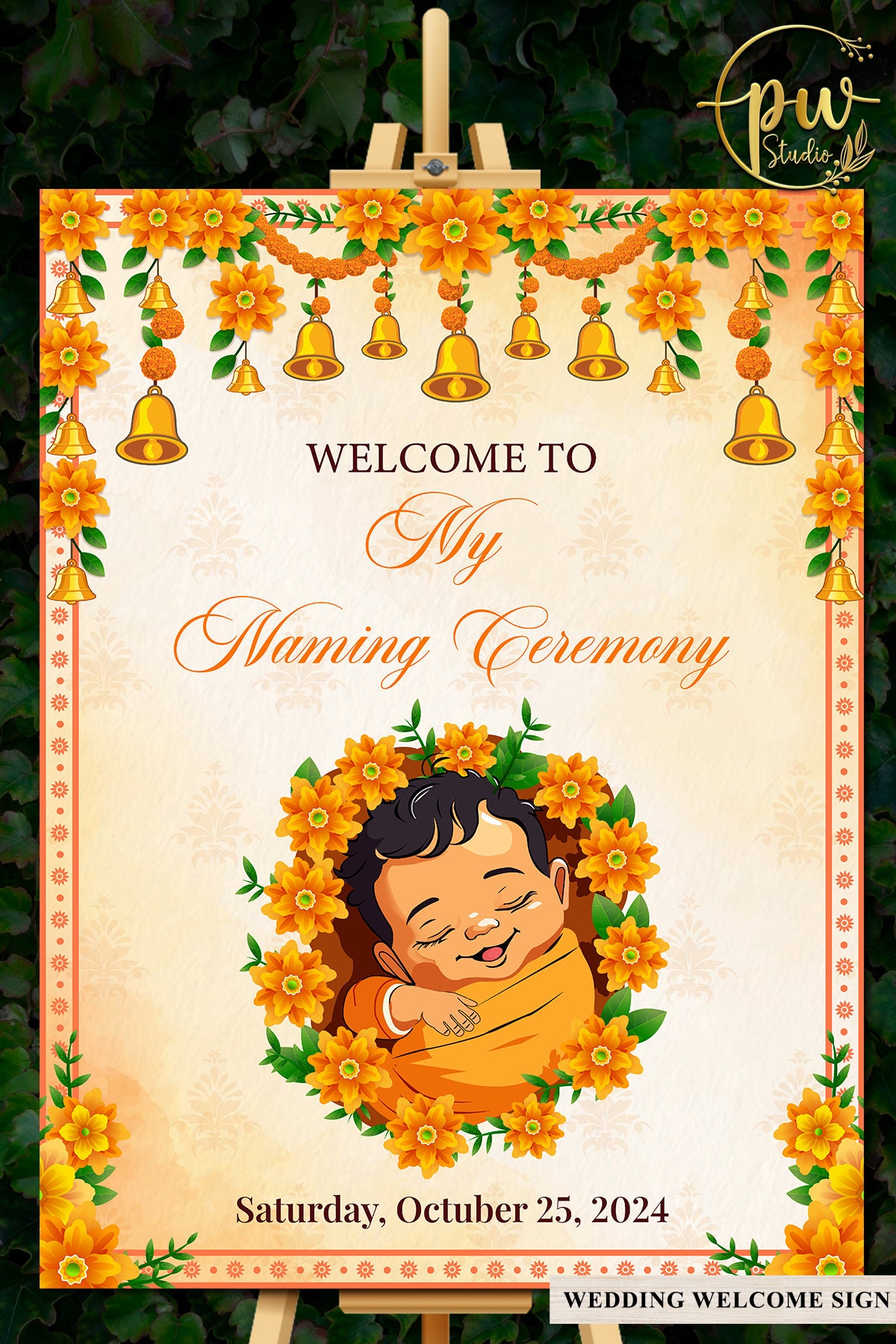 Indian Baby Naming Sign & Mundan Ceremony Welcome Signs, Annaprasana ...