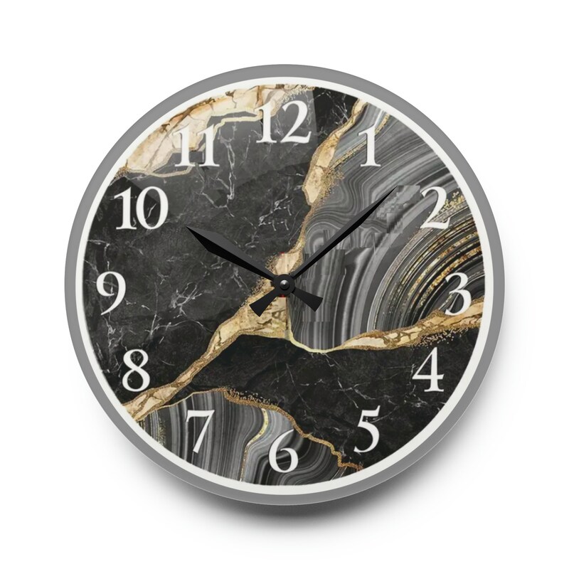 Marble Clock - Etsy