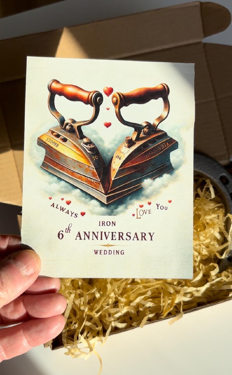 6th Iron Anniversary Card Happy 6th Anniversary Card Iron Anniversary ...