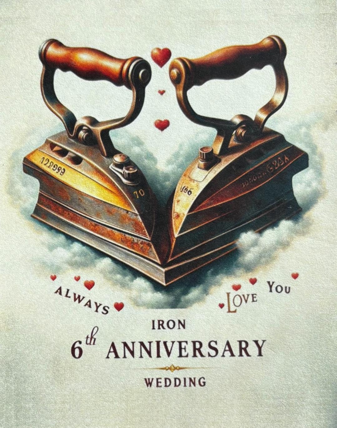 6th Iron Anniversary Card Happy 6th Anniversary Card Iron Anniversary ...