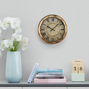 Beige Wall Clock Antique Wall Clock Gift Idea Wall Clock Rustic Wall ...
