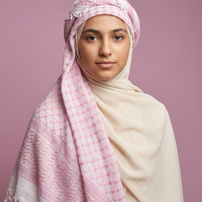 Pink Keffiyeh Shemagh - Etsy UK