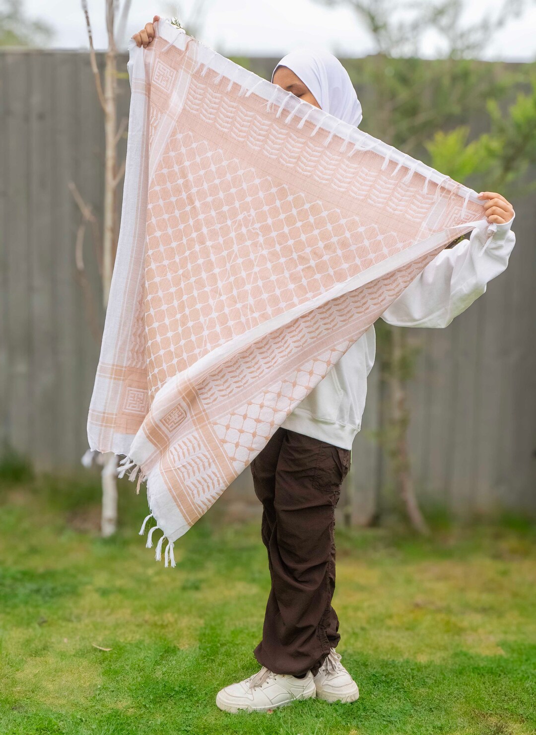 Custom Designed Sand Keffiyeh Scarf Traditional Palestinian Scarf With ...