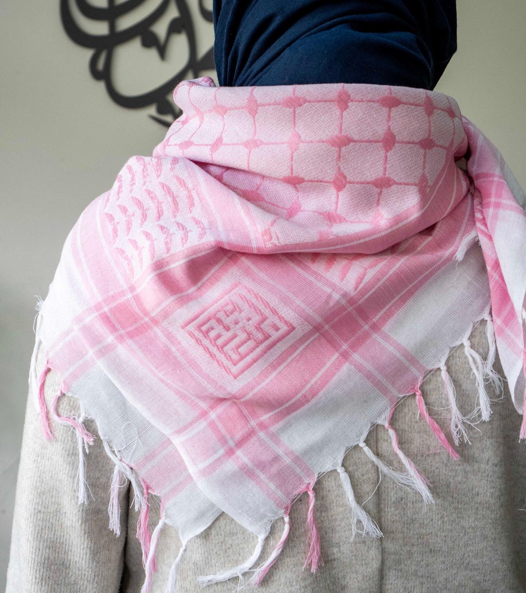 Pink Keffiyeh Scarf – Traditional Cotton Scarf for Women & Girls - Etsy UK