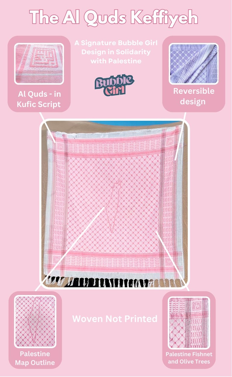 Pink Keffiyeh Scarf – Traditional Cotton Scarf for Women & Girls - Etsy UK