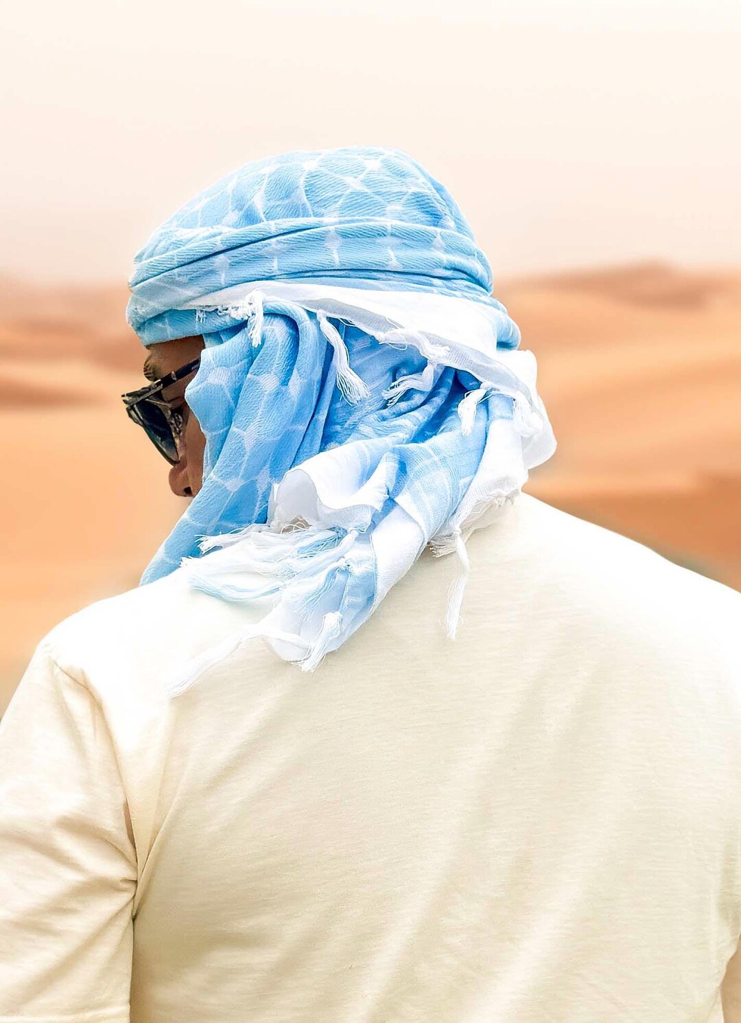 Baby Blue Keffiyeh Scarf | Al-quds Kufic Script, Palestinian Heritage ...