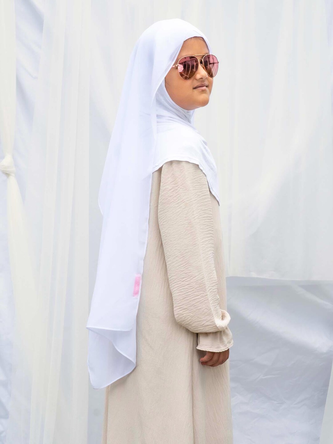 Featherlite Kids Easywear: Snow Veil Umrah Instant Kids Hijab - Etsy