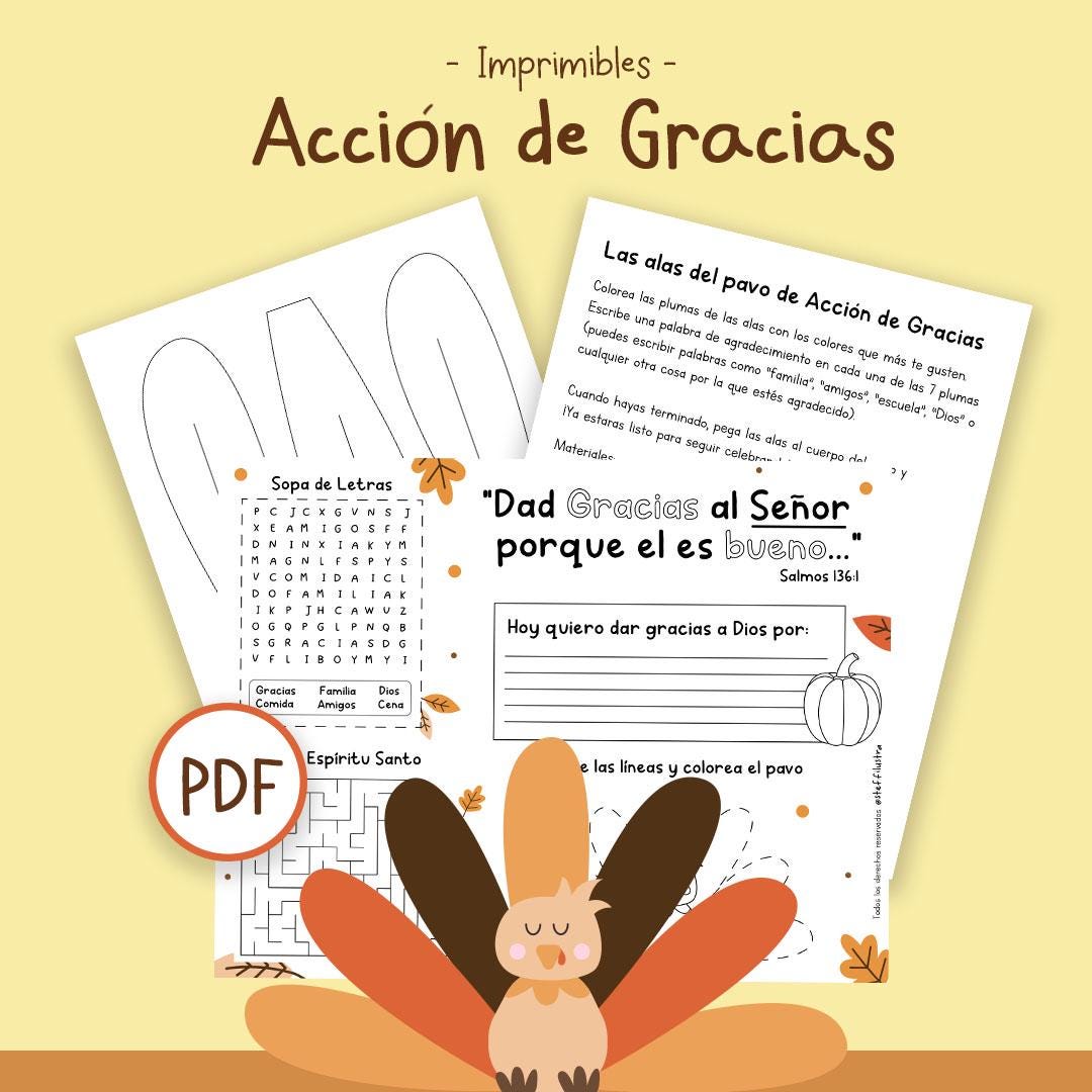 Imprimibles De Acción De Gracias