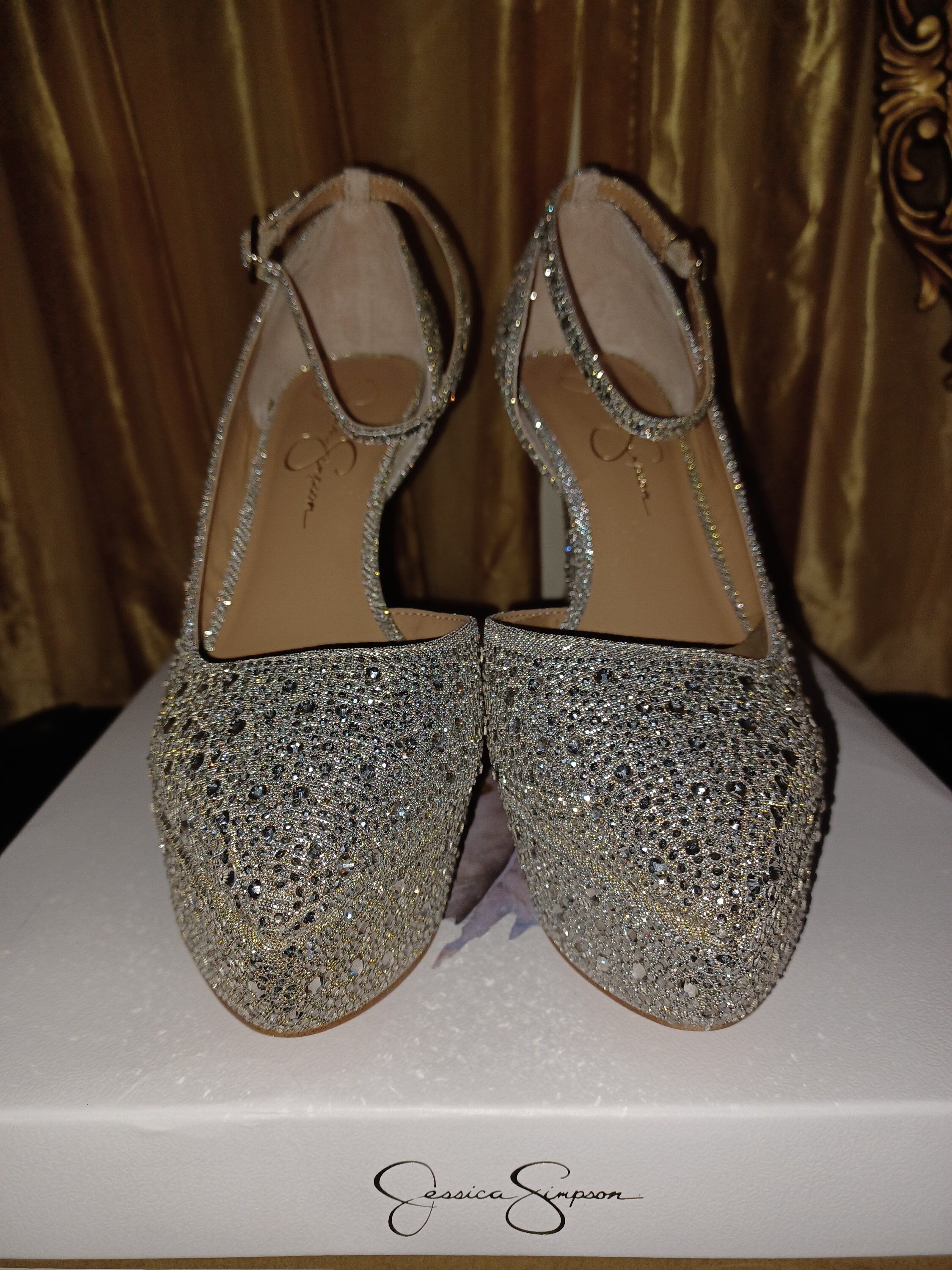 Jessica Simpson JS-ORMANDA Gold Hardware Gabor Platform Strap Heels ...