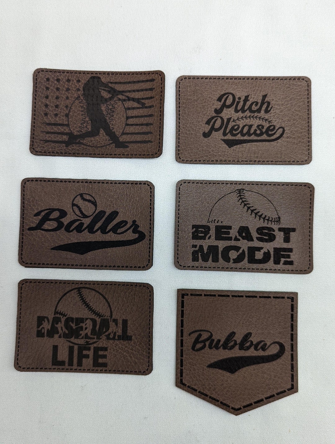 Faux Leather Iron on Softball and Baseball Style Patches - Etsy