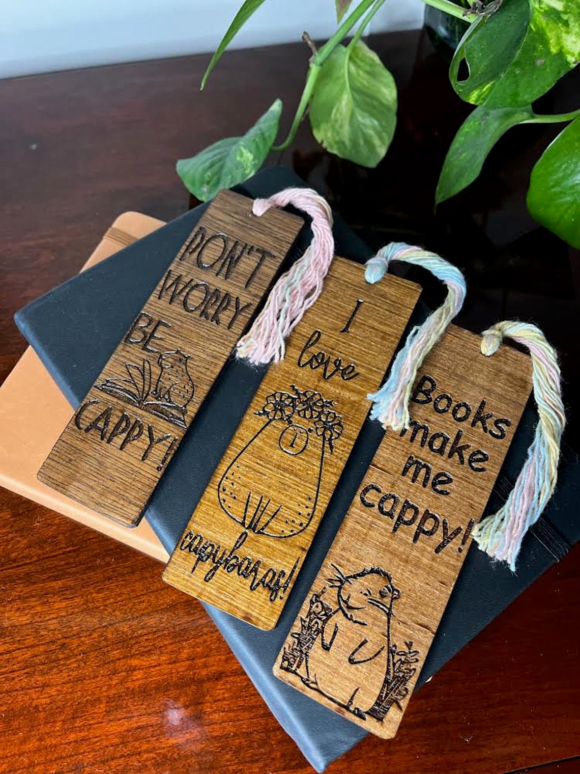 Capybara Themed Bookmark Style 3/ Wooden Capybara Bookmark - Etsy