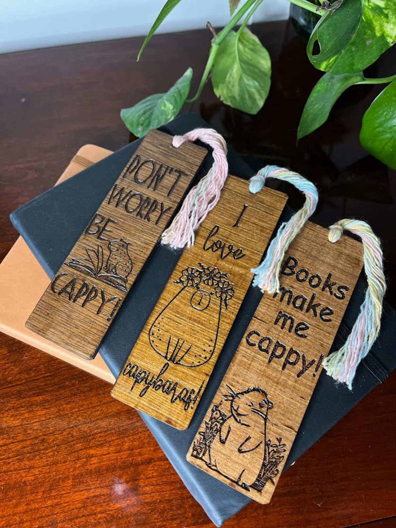 Capybara Themed Bookmark Style 3/ Wooden Capybara Bookmark - Etsy