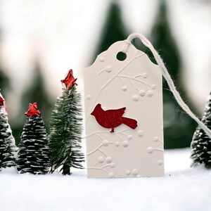 Christmas Gift Tag, Cardinal Gift Tag, Holiday Party Tag, Party Favor ...