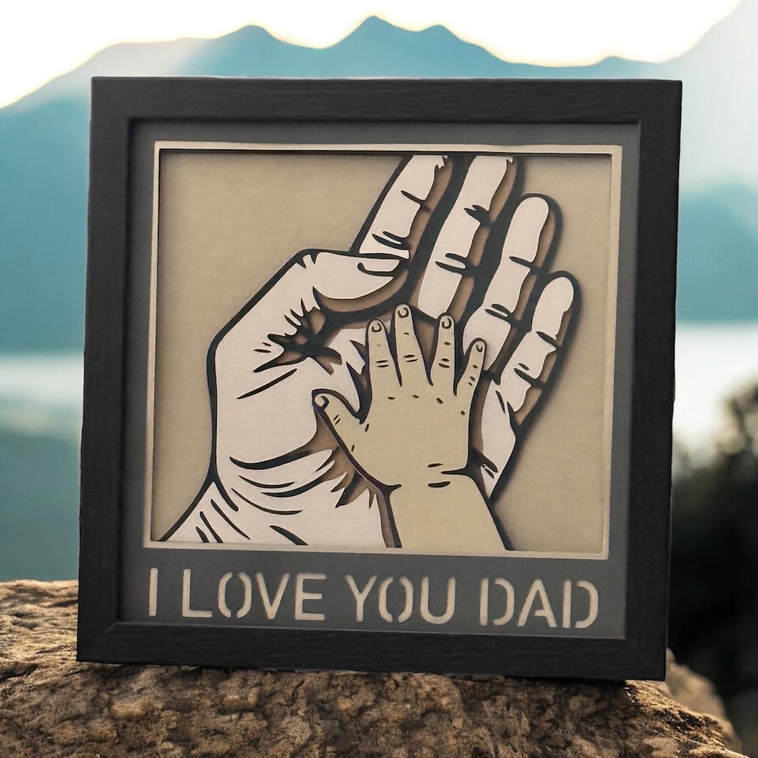 3D Shadow Box: "i Love You Dad" - Father & Child Hands Keepsake - Etsy