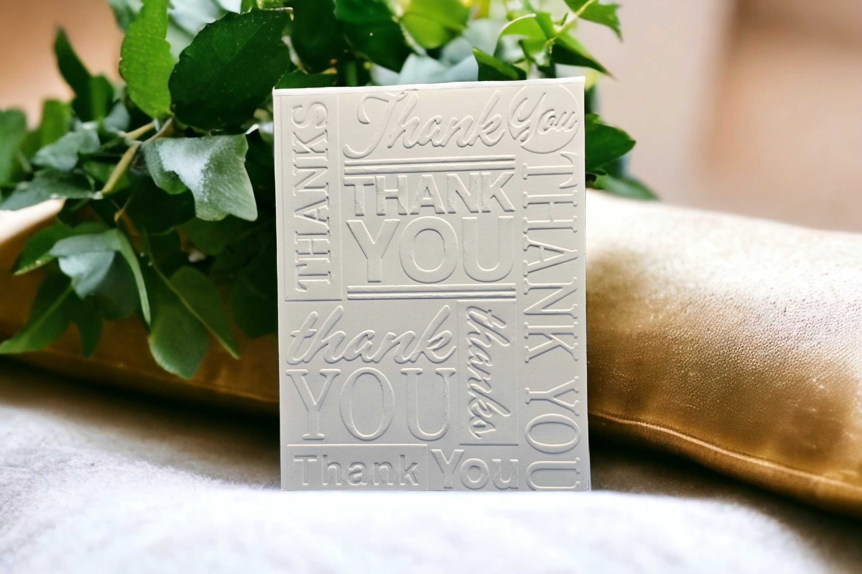 Embossed Thank You Card Front: 110 Lb Cardstock (4.25”x5.5”) - Etsy