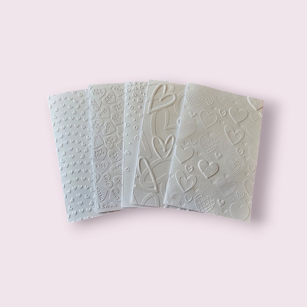 Embossed Heart Card Set: Blank A2 Cards With Envelopes - Etsy