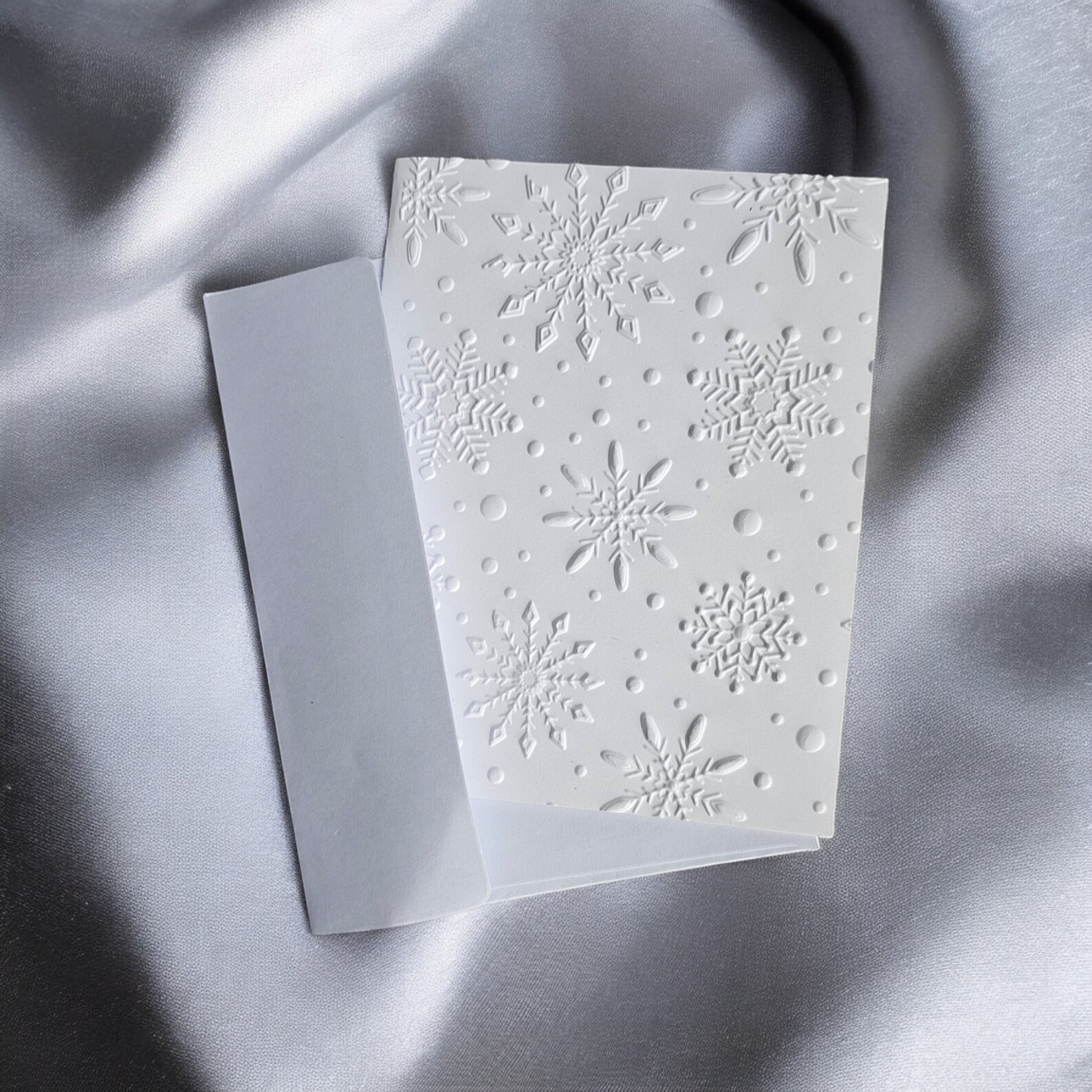Embossed Snowflake Christmas Card Set: A2 Blank Holiday Cards - Etsy