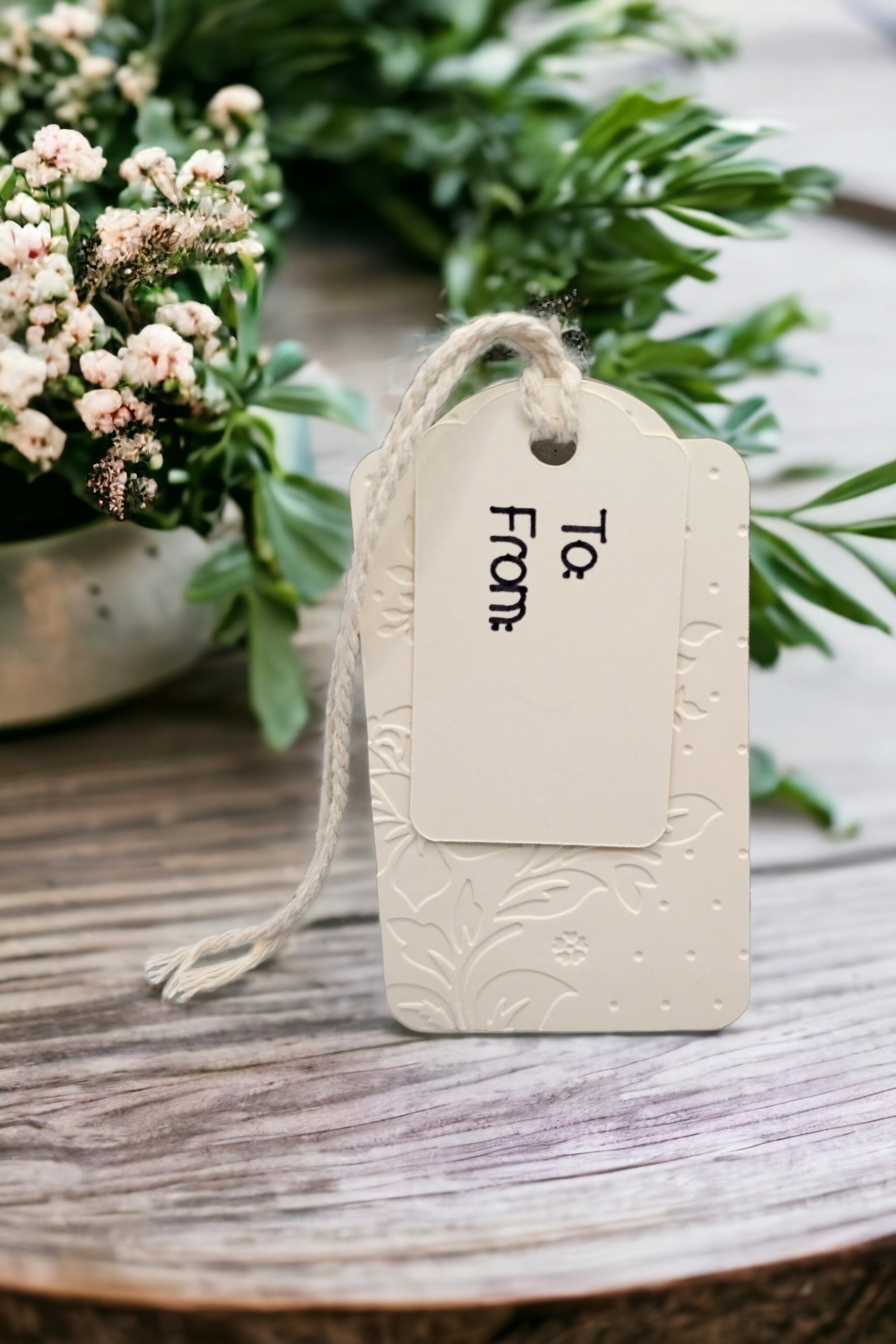 Embossed Tags, Pre-strung Hanging Tags, Gift Tags, Wedding Tags, Favor ...
