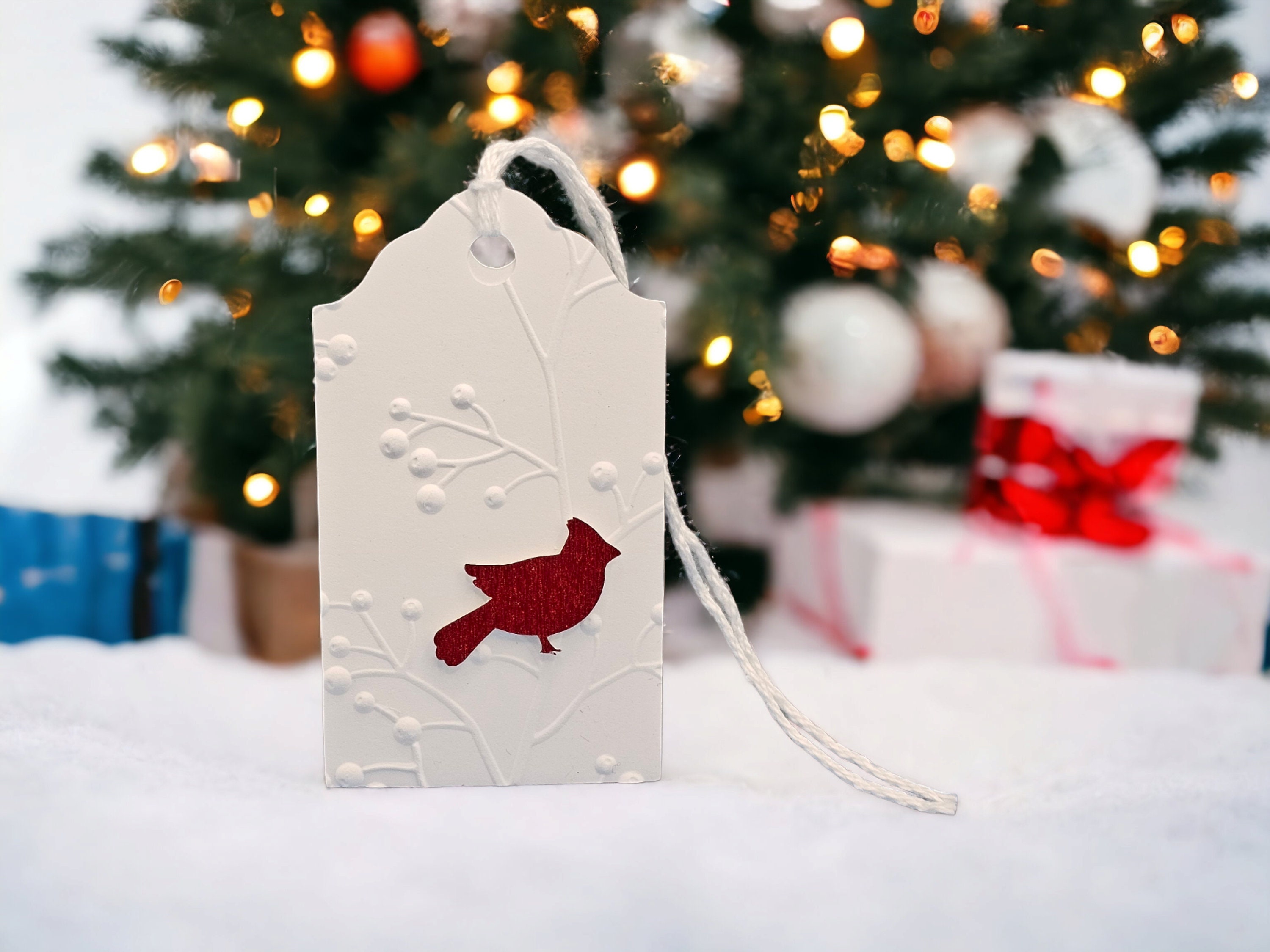 Christmas Gift Tag, Cardinal Gift Tag, Holiday Party Tag, Party Favor ...