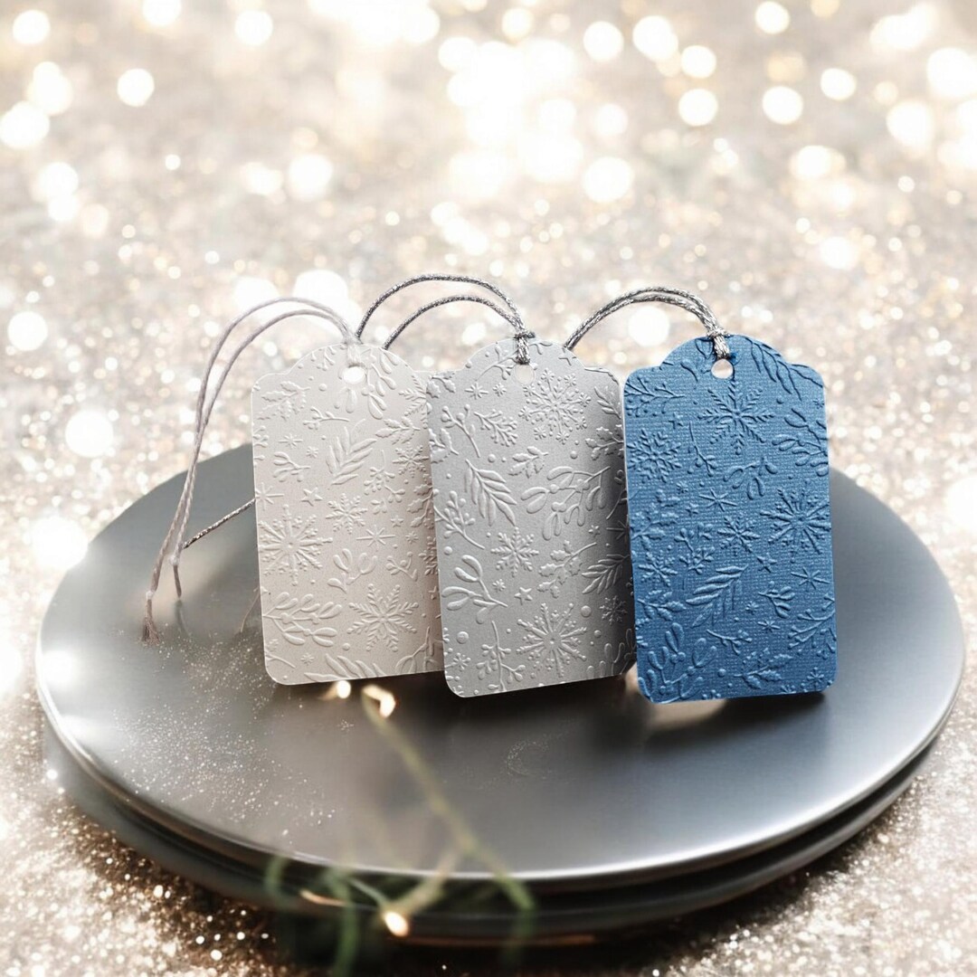 Embossed Winter Flurry Gift Tags: Handmade Holiday Party Favors - Etsy