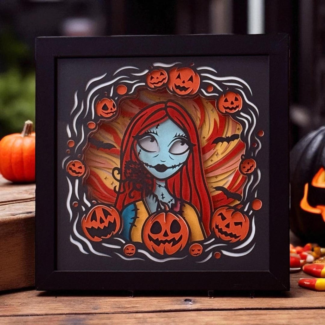 Halloween 3D Paper Shadow Box – Whimsical Pumpkin Queen Art - Etsy