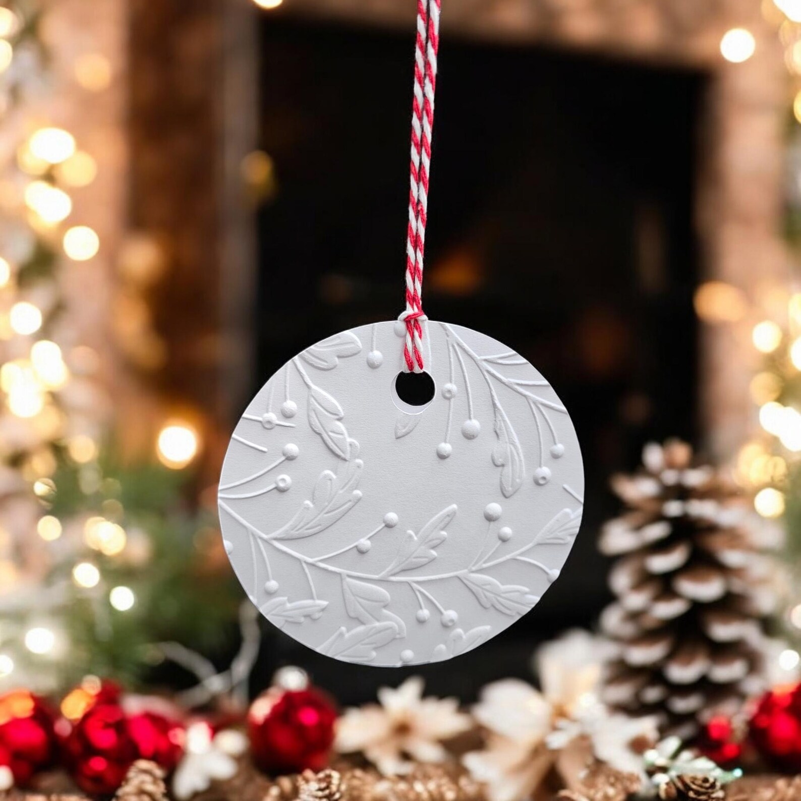 Embossed Winter Branch Gift Tags: Handcrafted Holiday Tags - Etsy