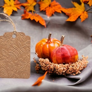 Embossed Fall Leaf Gift Tags: Shimmer & Kraft Cardstock - Etsy