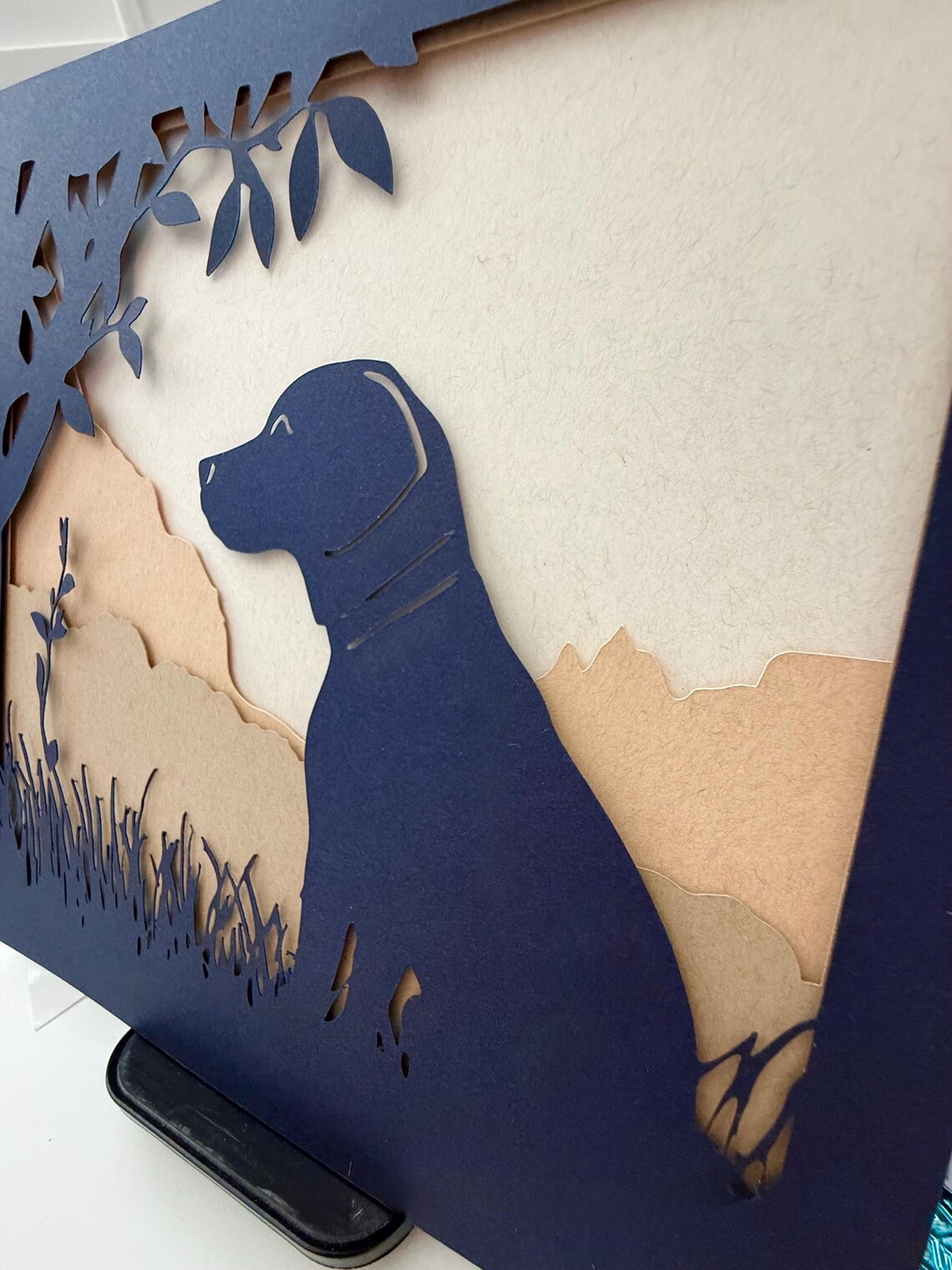 3D Dog Shadow Box-layered Paper Art-dog Lover Gift-pet Memorial Decor ...