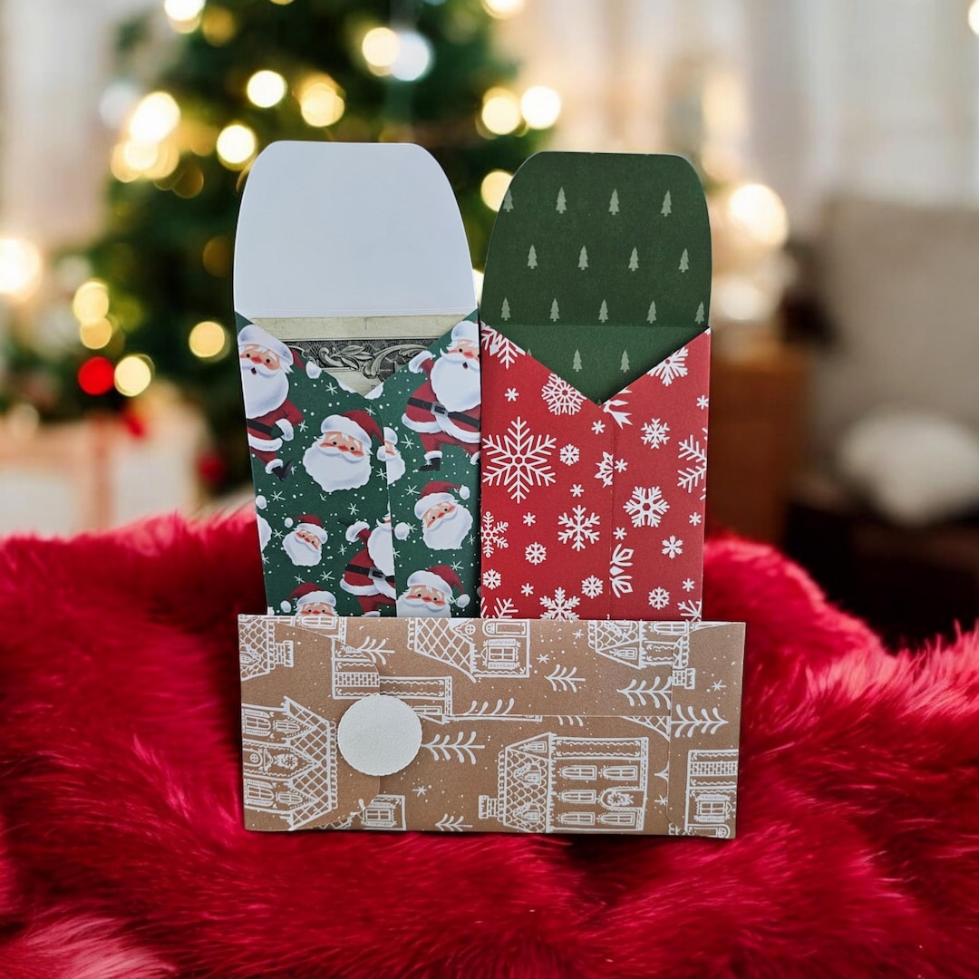Christmas Cash Gift Envelopes - Holiday Money Holders With Seals - Set ...