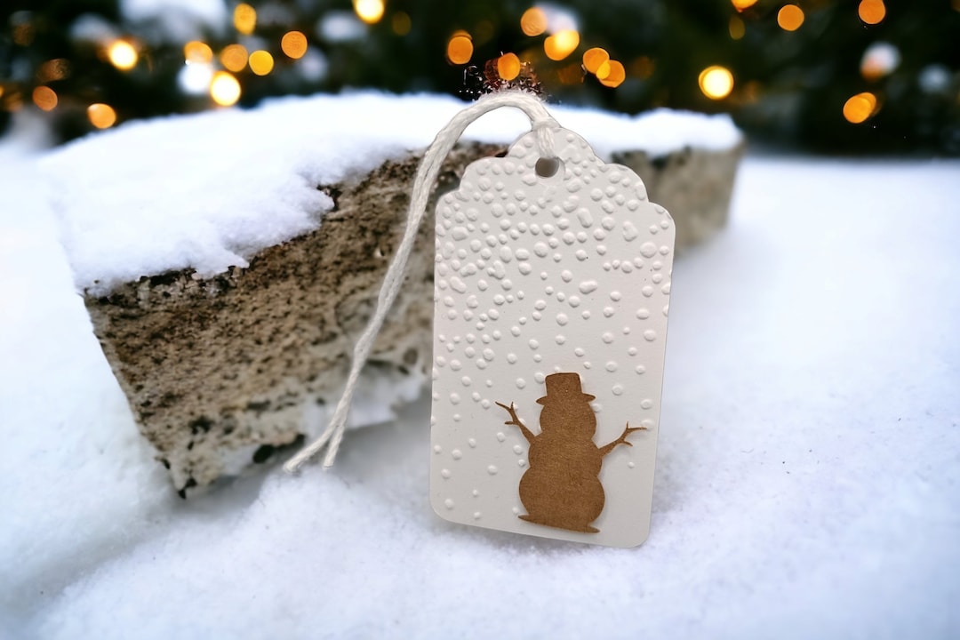 Embossed Snowman Christmas Gift Tags, Handmade Holiday Tags, Set of 10 ...