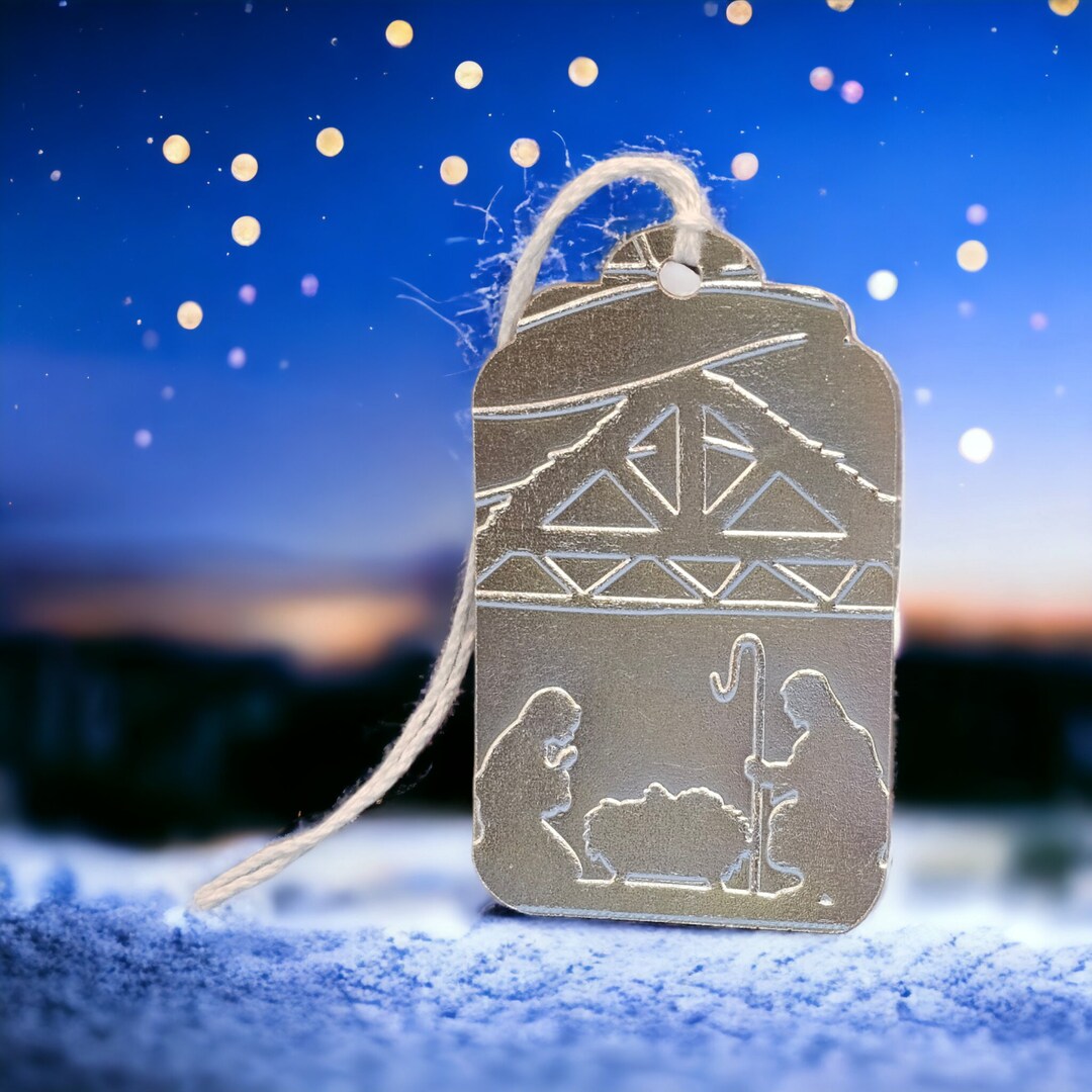 Embossed Nativity Tags, Christmas Gift Tags, Embossed Manger Scene ...
