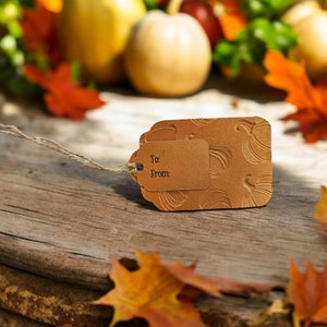 Embossed Pumpkin Tag: Shimmering Fall Favor Tags - Etsy