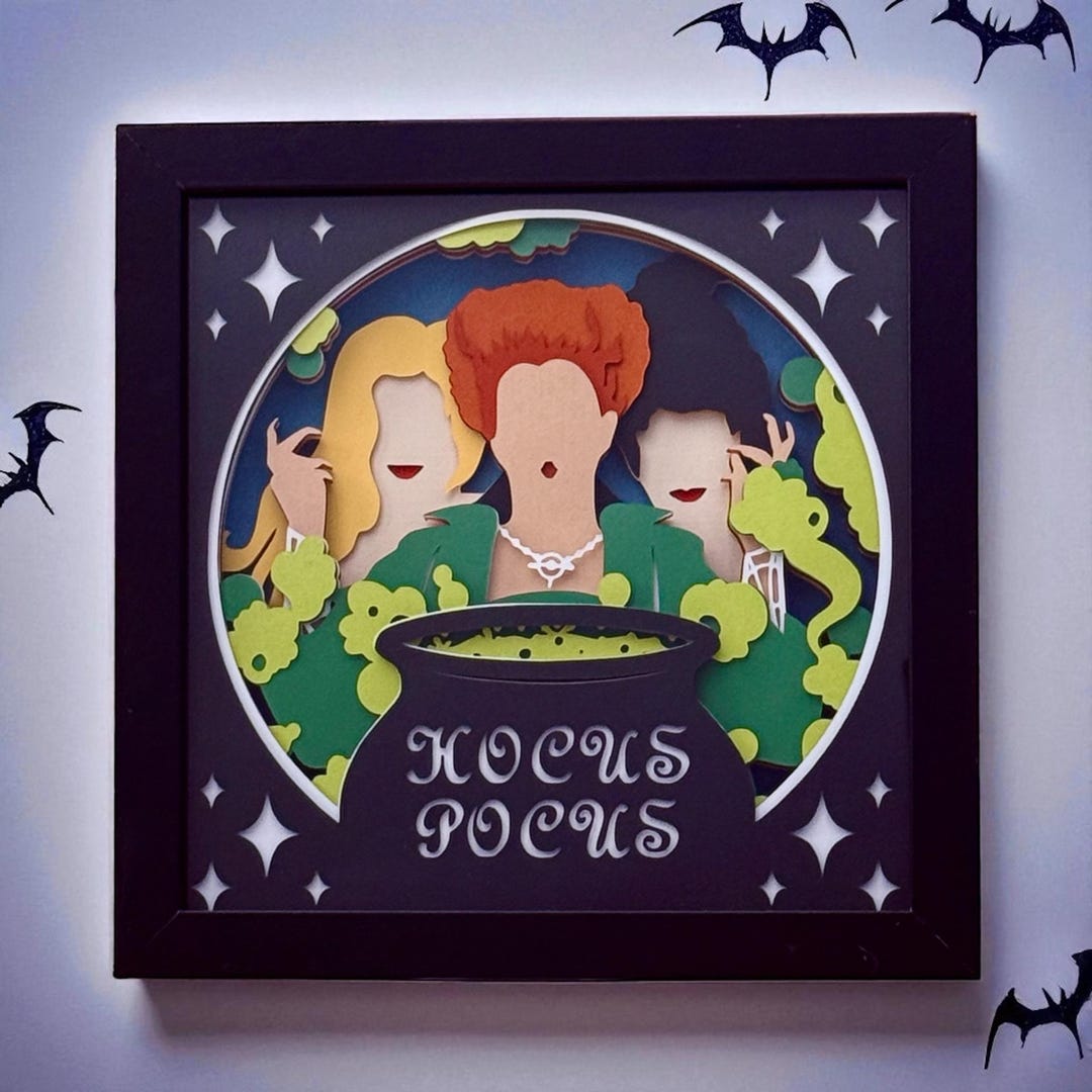 Hocus Pocus 3D Shadow Box | Whimsical Halloween Decor - Etsy