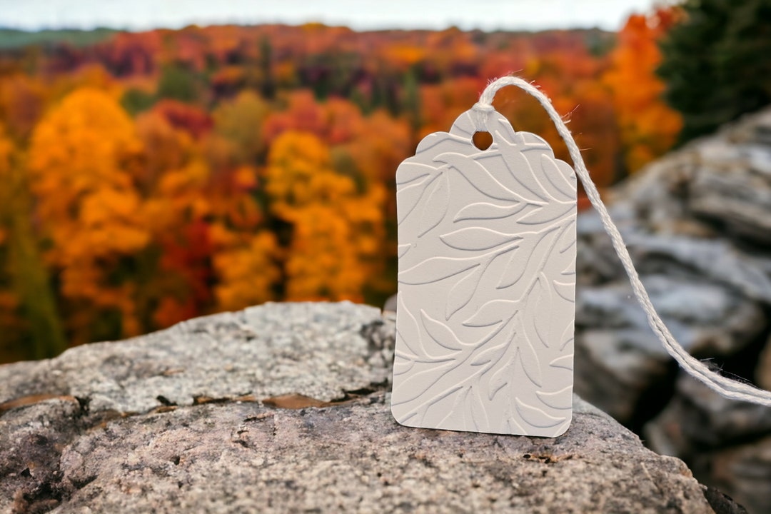 Embossed Leaf Tag, Fall Gift Tag, Autumn Decor Tag, Leafy Gift Tag ...