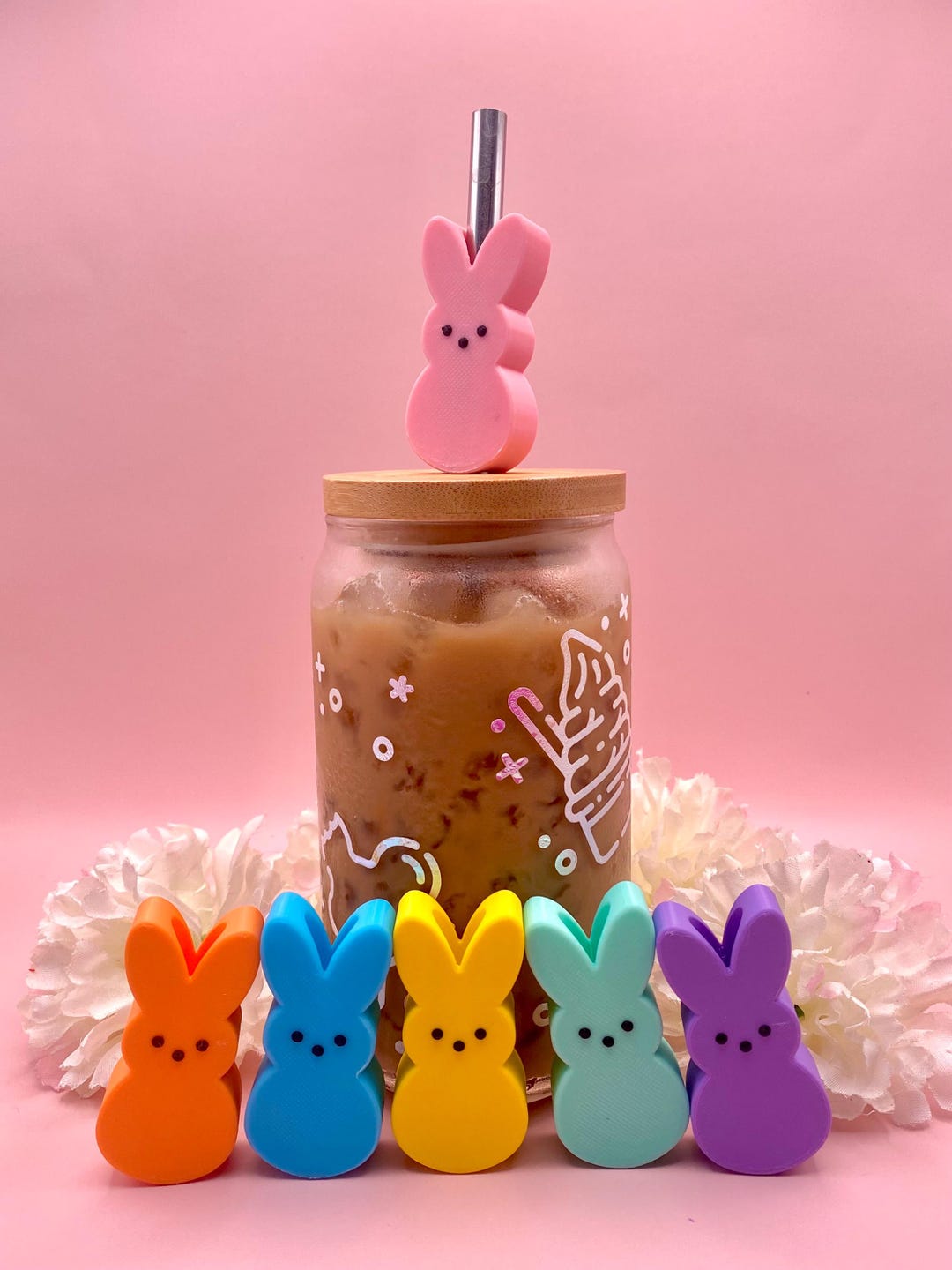 Stroh Topper Marshmallow Peep Bunny 3D Gedruckt Marshmallow Peep Bunny ...
