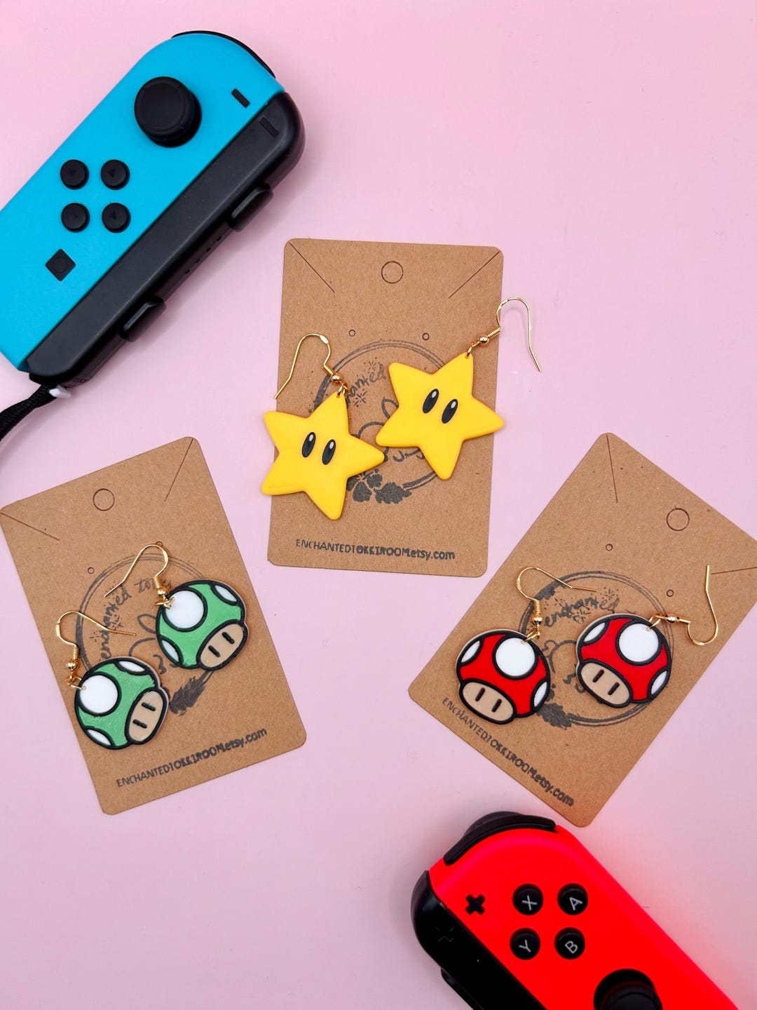 3D Printed Mario Star Earrings: Nintendo Super Mario Bros Jewelry - Etsy