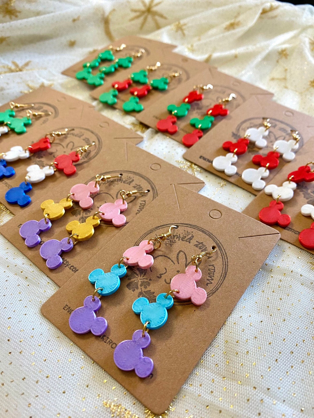 Holiday Mickey Mouse Dangle Earrings Mickey Dangle Earrings Mickey ...