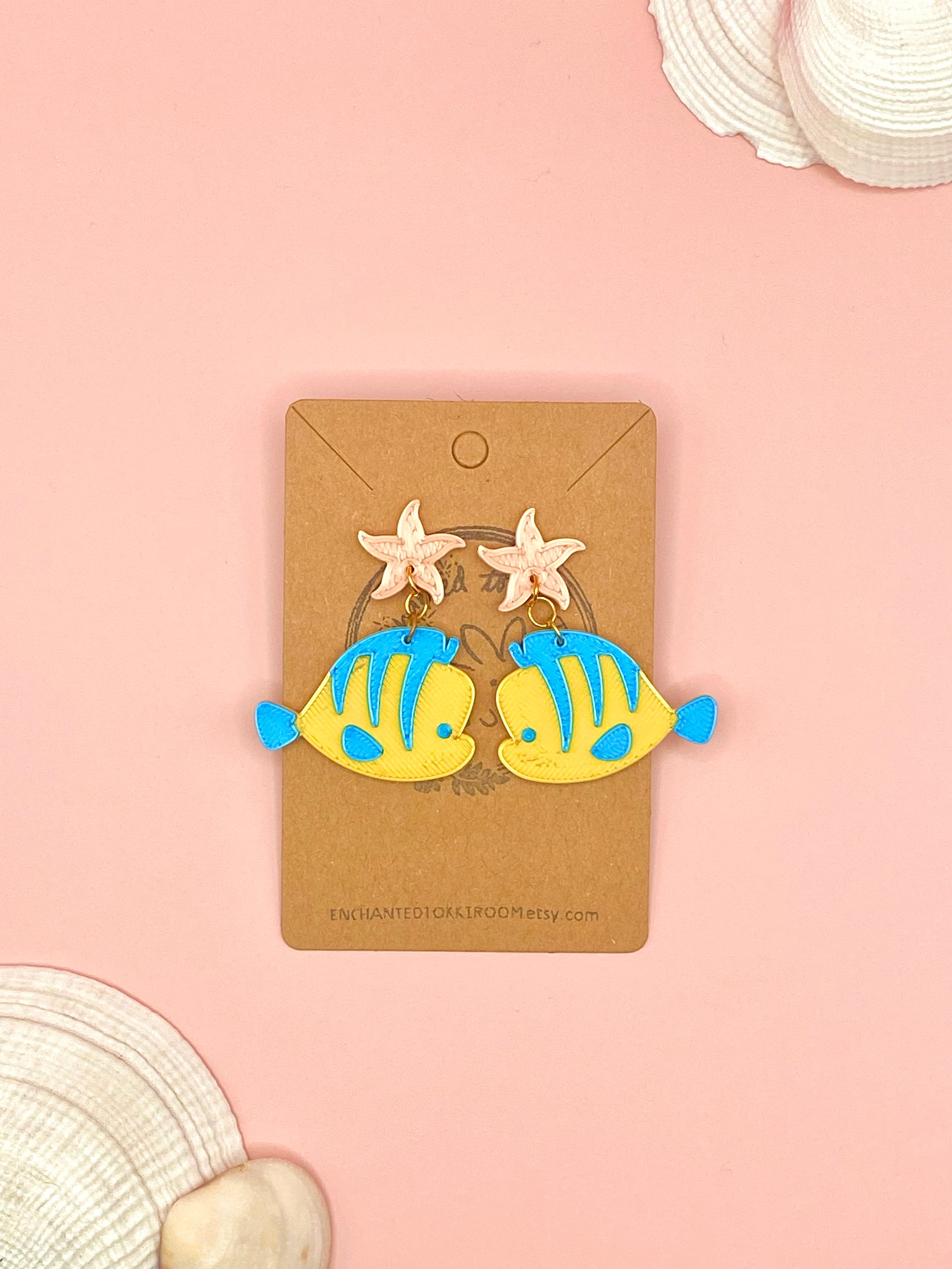Flounder Earrings Starfish Studs the Little Mermaid Earrings Disney ...