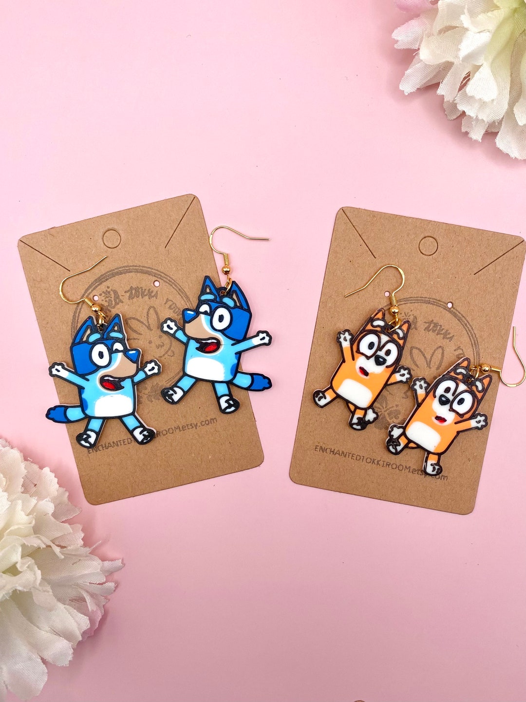 Bluey Earrings Bingo Earrings Bluey and Bingo Earrings Disney Junior ...