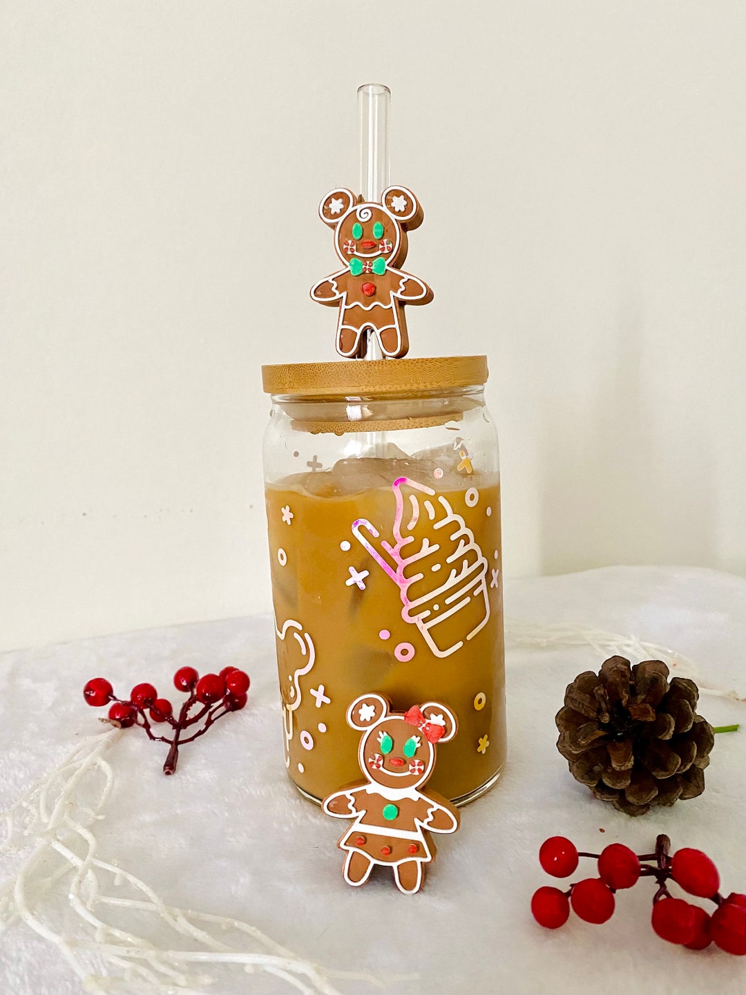Mickey and Minnie Gingerbread Straw Topper 3D Printed Gingerbread ...