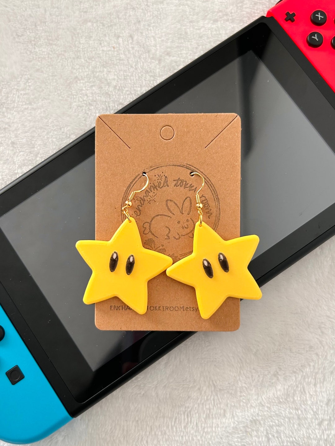 Mario Star Earrings 3D Printed Nintendo Mario Star Earrings Super Mario ...