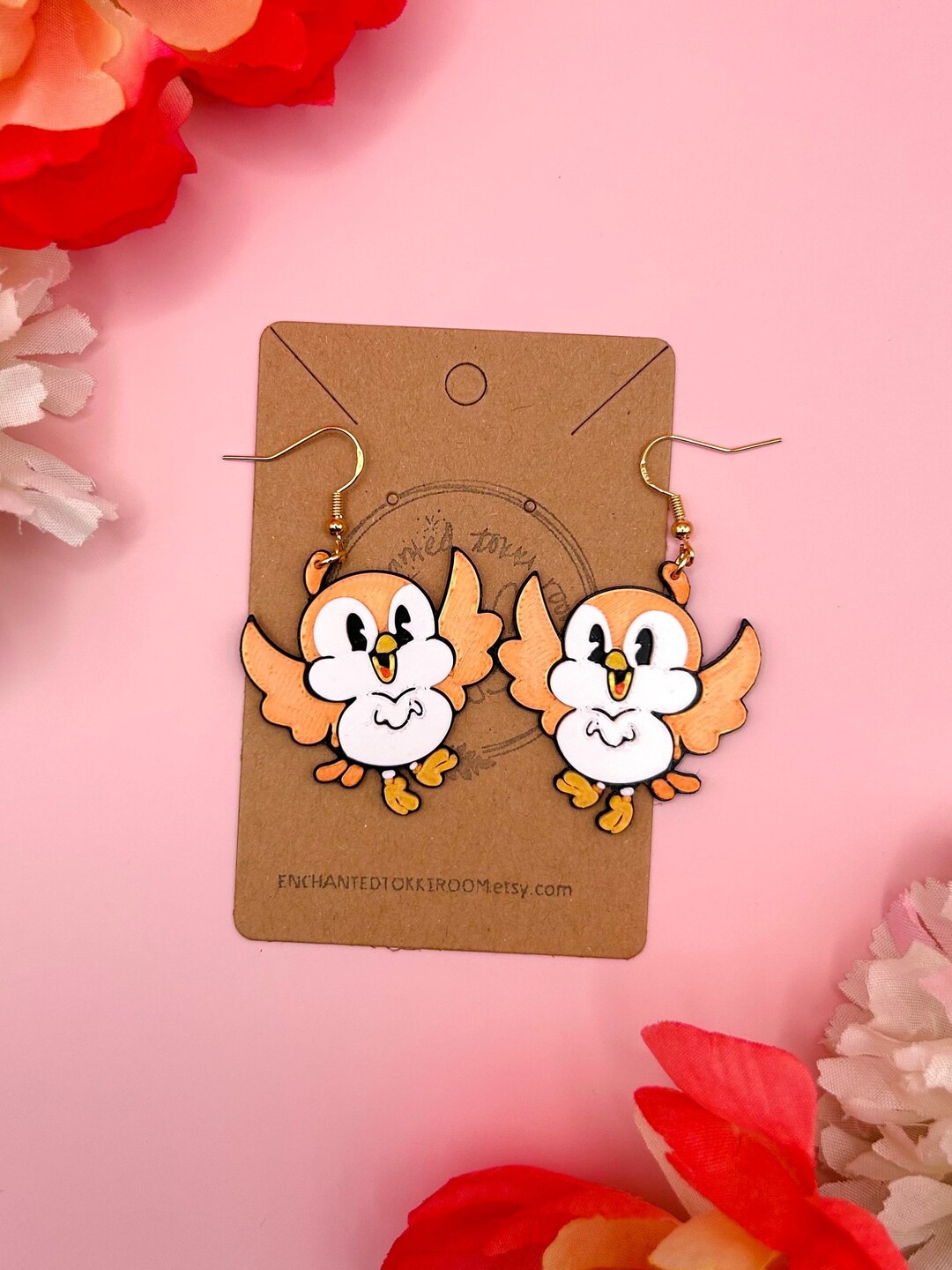 Chuuby Bird Earrings Orange Bird Earrings Mickey and Minnie's Runaway ...