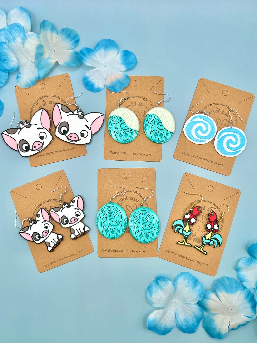 Moana Earrings Pua Earrings Disney Earrings Hei Hei Earrings Moana ...