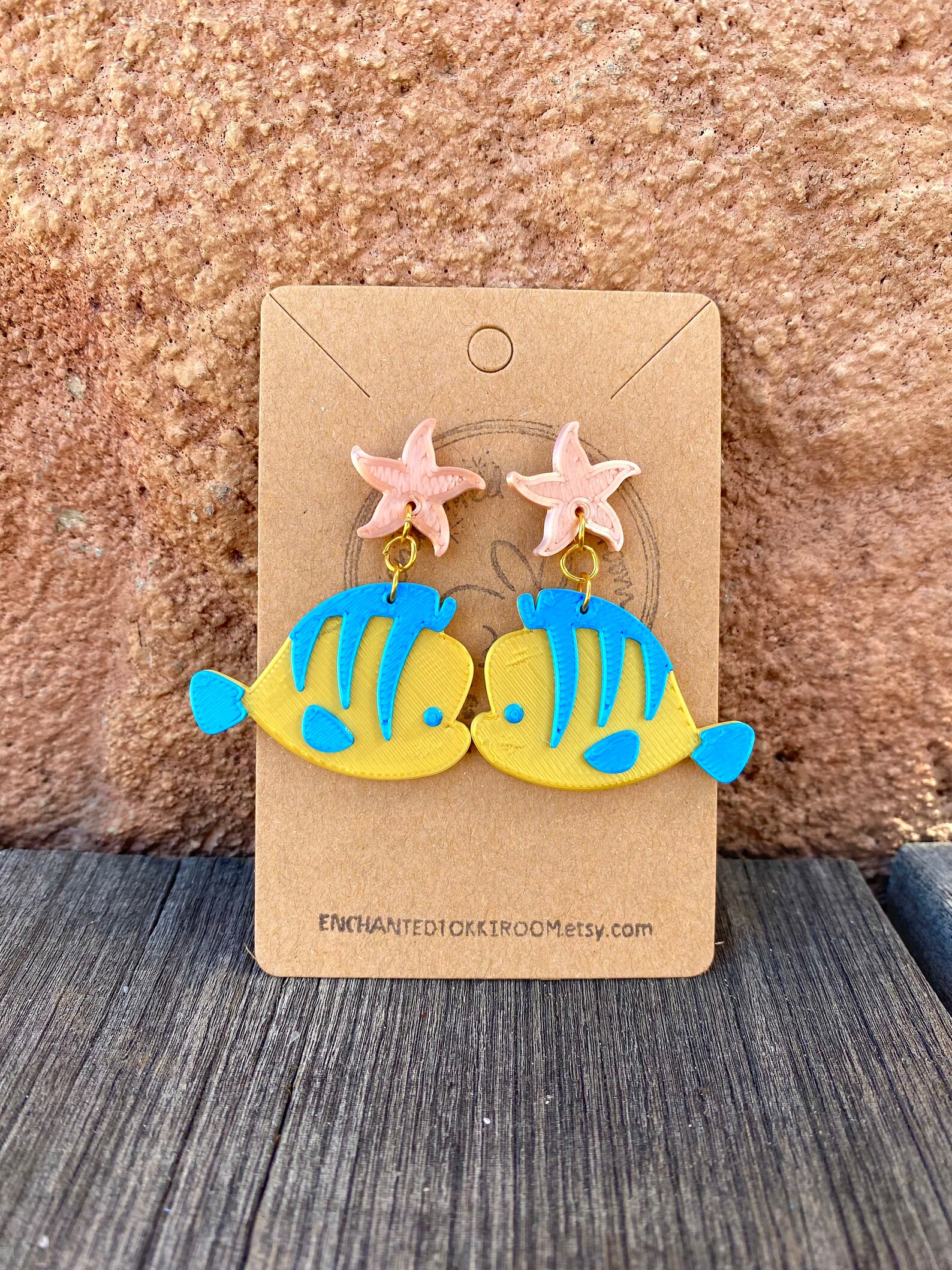 Flounder Earrings Starfish Studs the Little Mermaid Earrings Disney ...