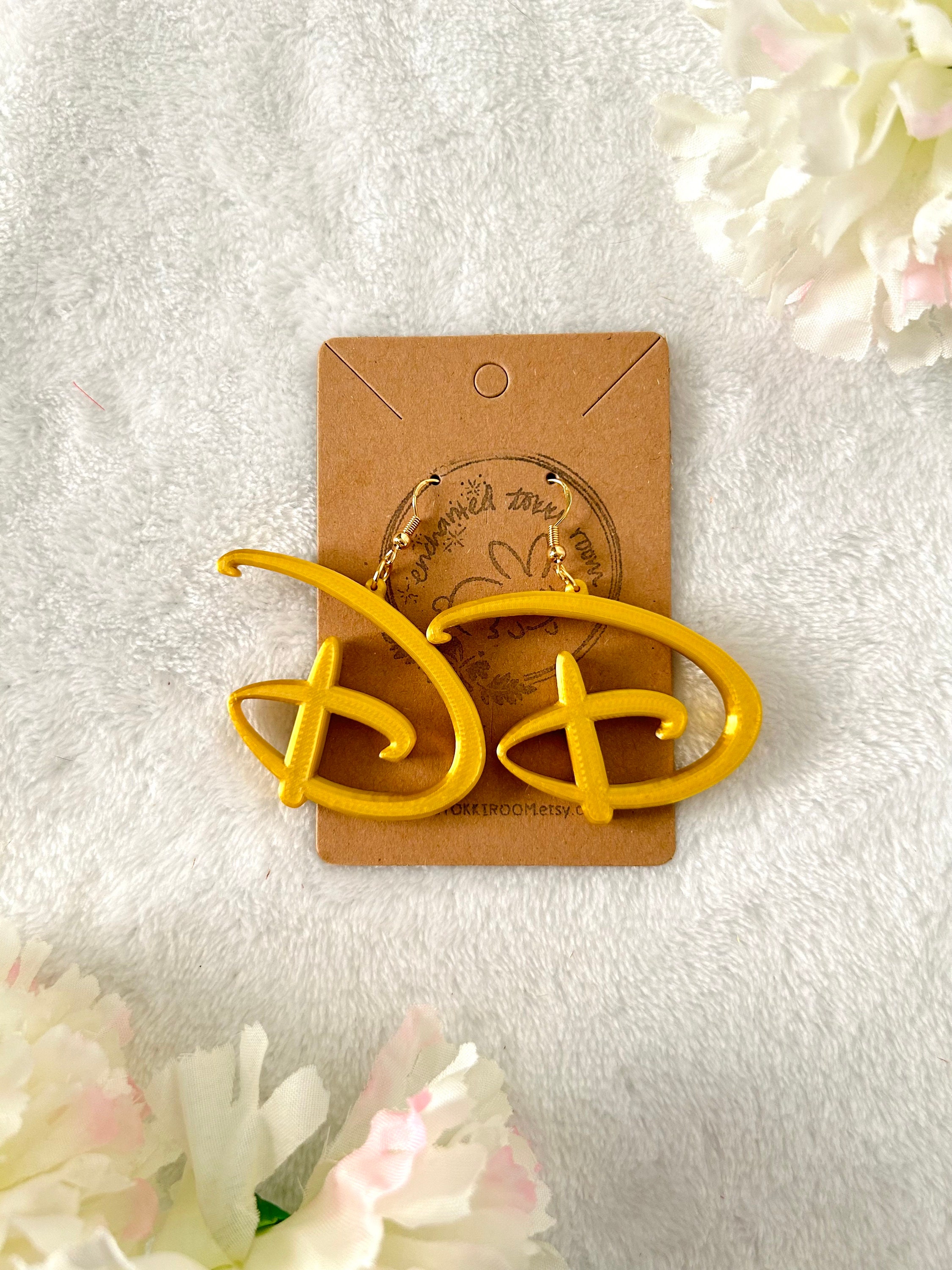 Disney D Logo Earrings Disney Logo Earrings 3D Printed Earrings Walt ...