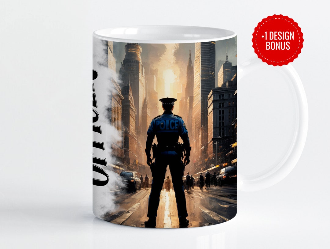 Police Officer Mug Wrap Sublimation Template, 11oz & 15oz Designs ...
