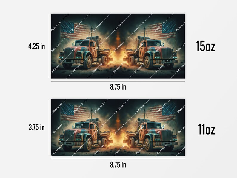 Tow Truck Mug Wrap Sublimation Template, 11oz & 15oz Designs, Cricut ...