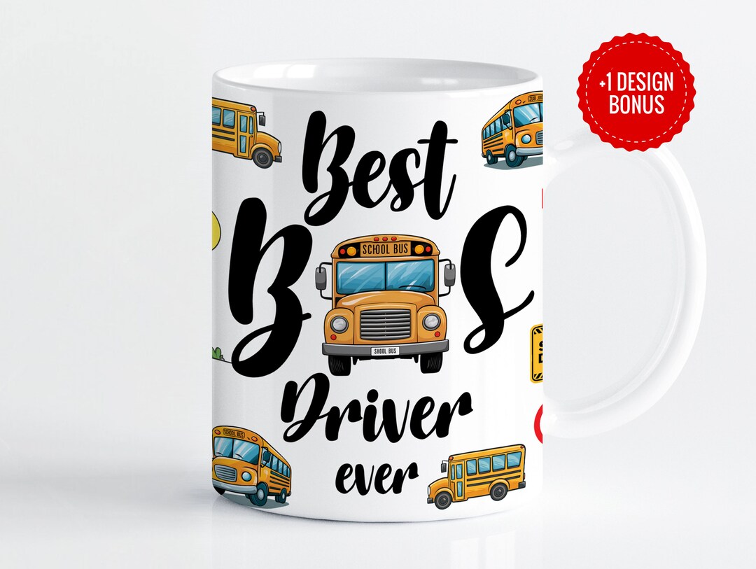 School Bus Driver Mug Wrap Sublimation Template, 11oz & 15oz Designs ...