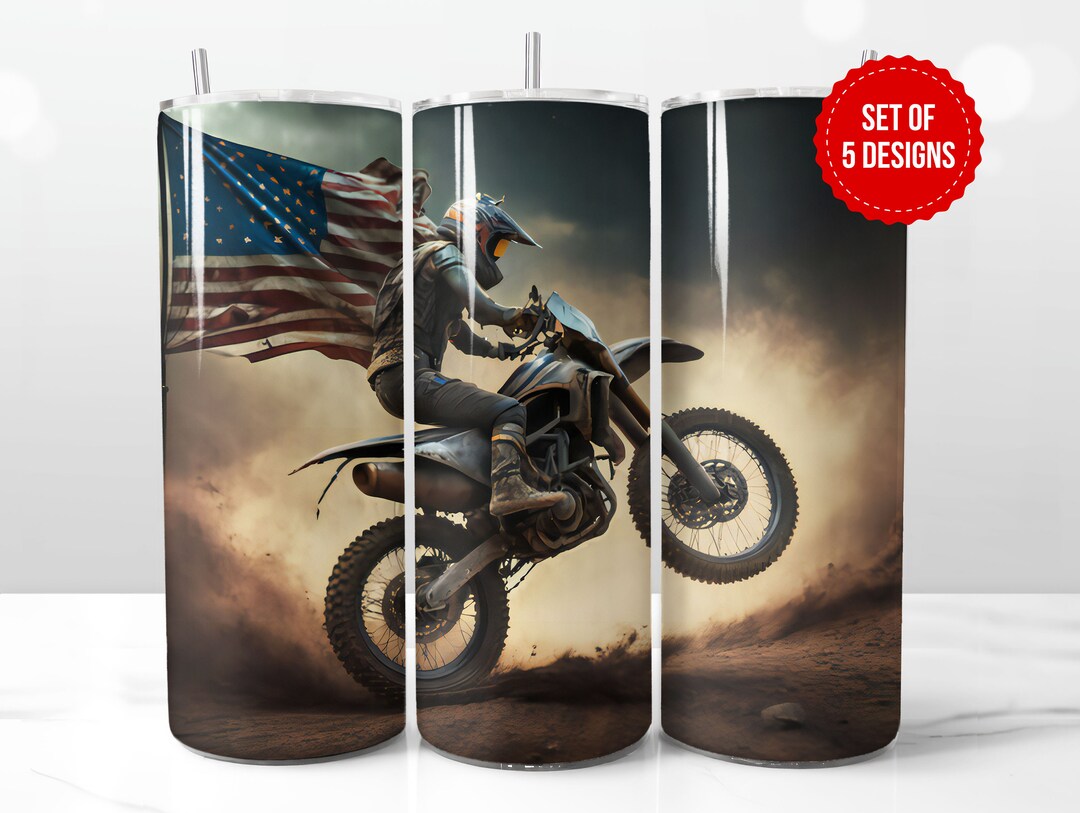Dirt Bike Tumbler Wrap Sublimation Design, Motocross Racing Off Road ...